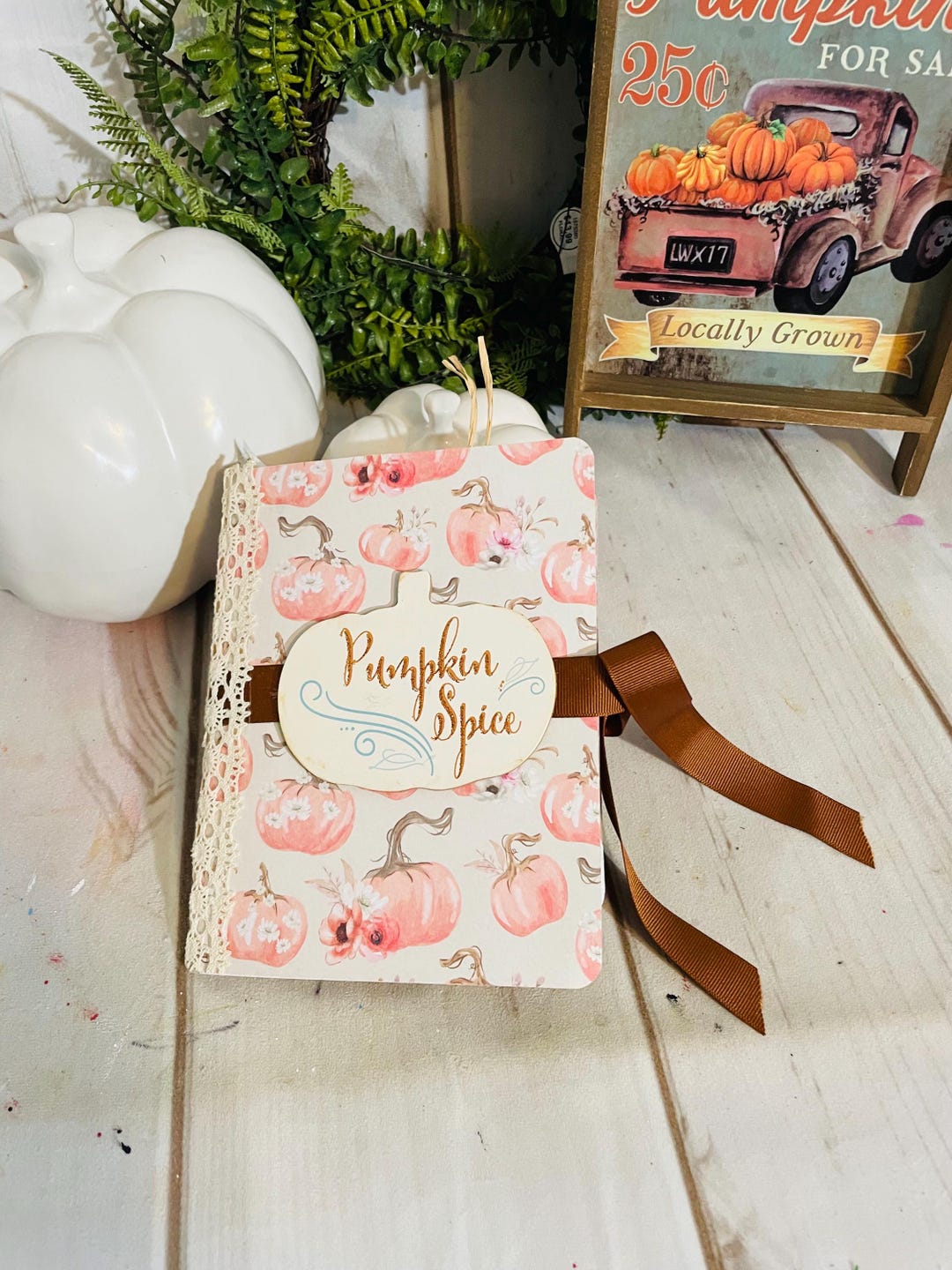 Fall Theme Journal Floral Pumpkin Journal Thanksgiving Gift Ideas - Etsy UK