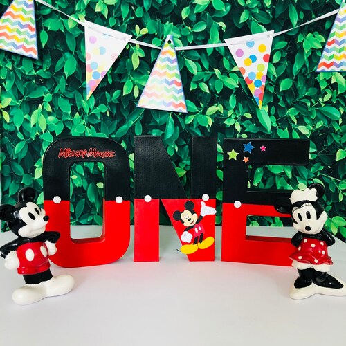 Mickey Mouse Theme 1st Birthday Decorated Letters Mickey - Etsy