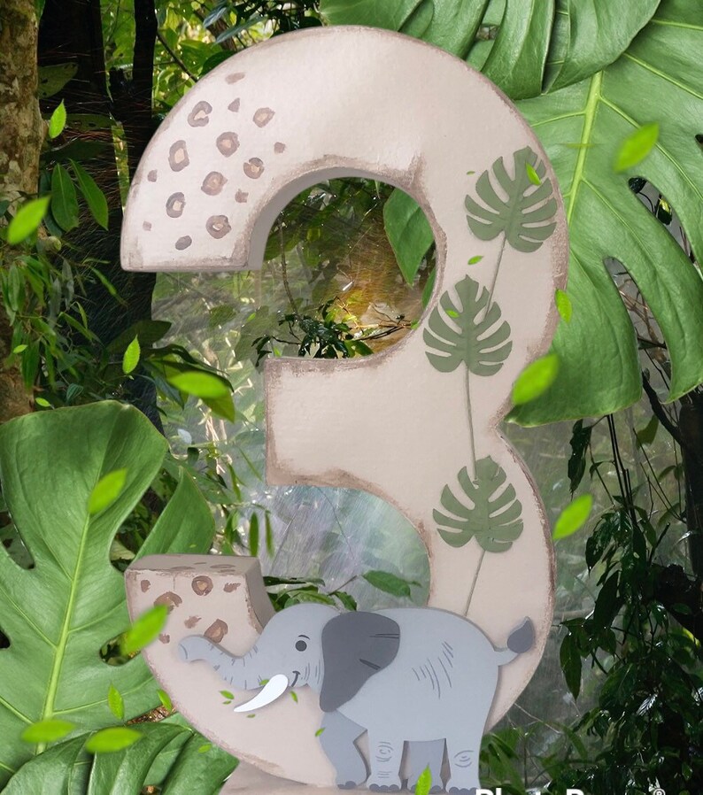 Safari Themed 16 Decorated Number Wild Safari - Etsy