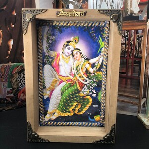 Krishna and Radha Shadow Box Spiritual Decoration, Sacred Space, Altar ...