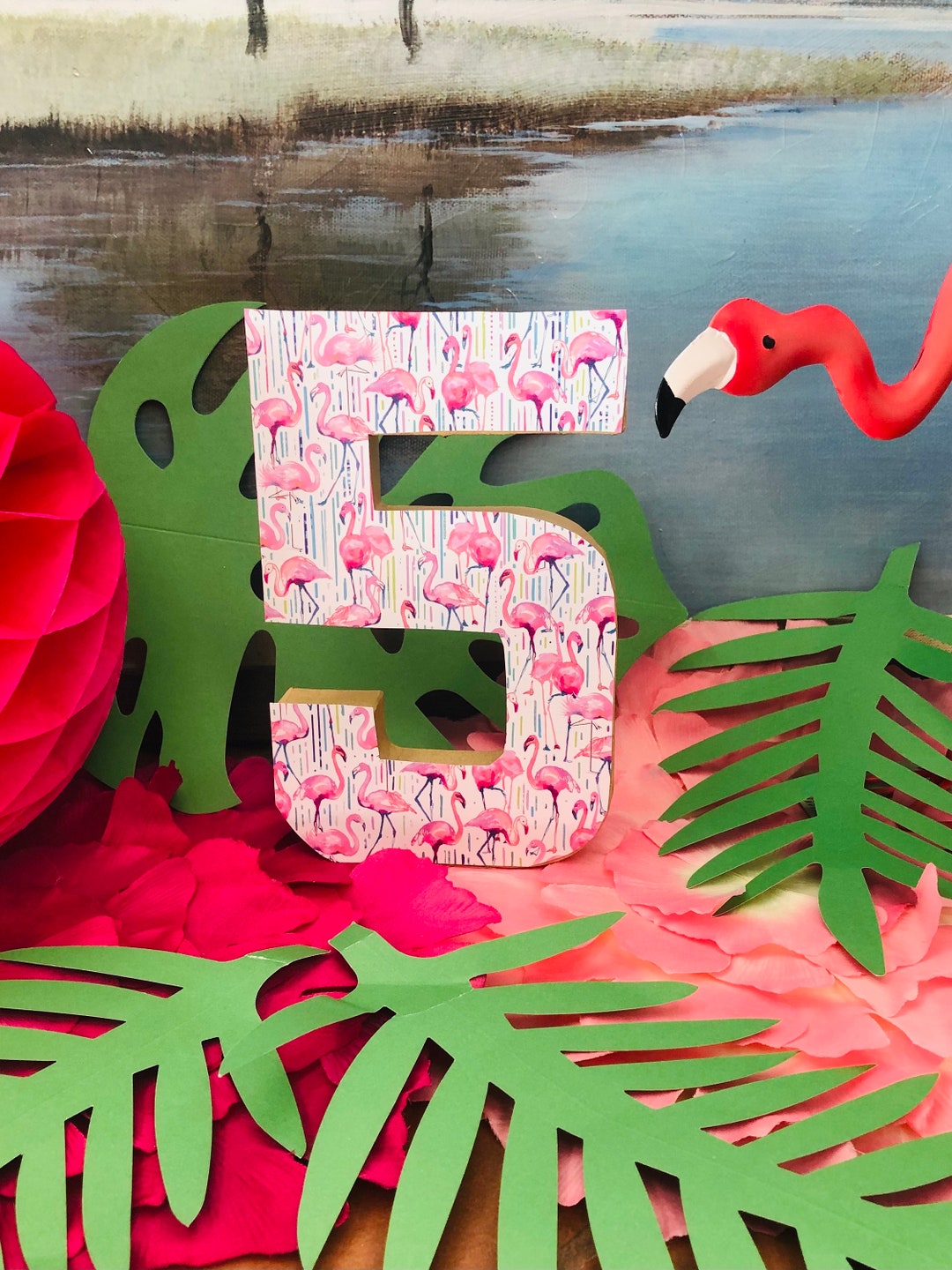 Flamingo Birthday Numbers Flamingo Letters Party Decor Initial Letter ...