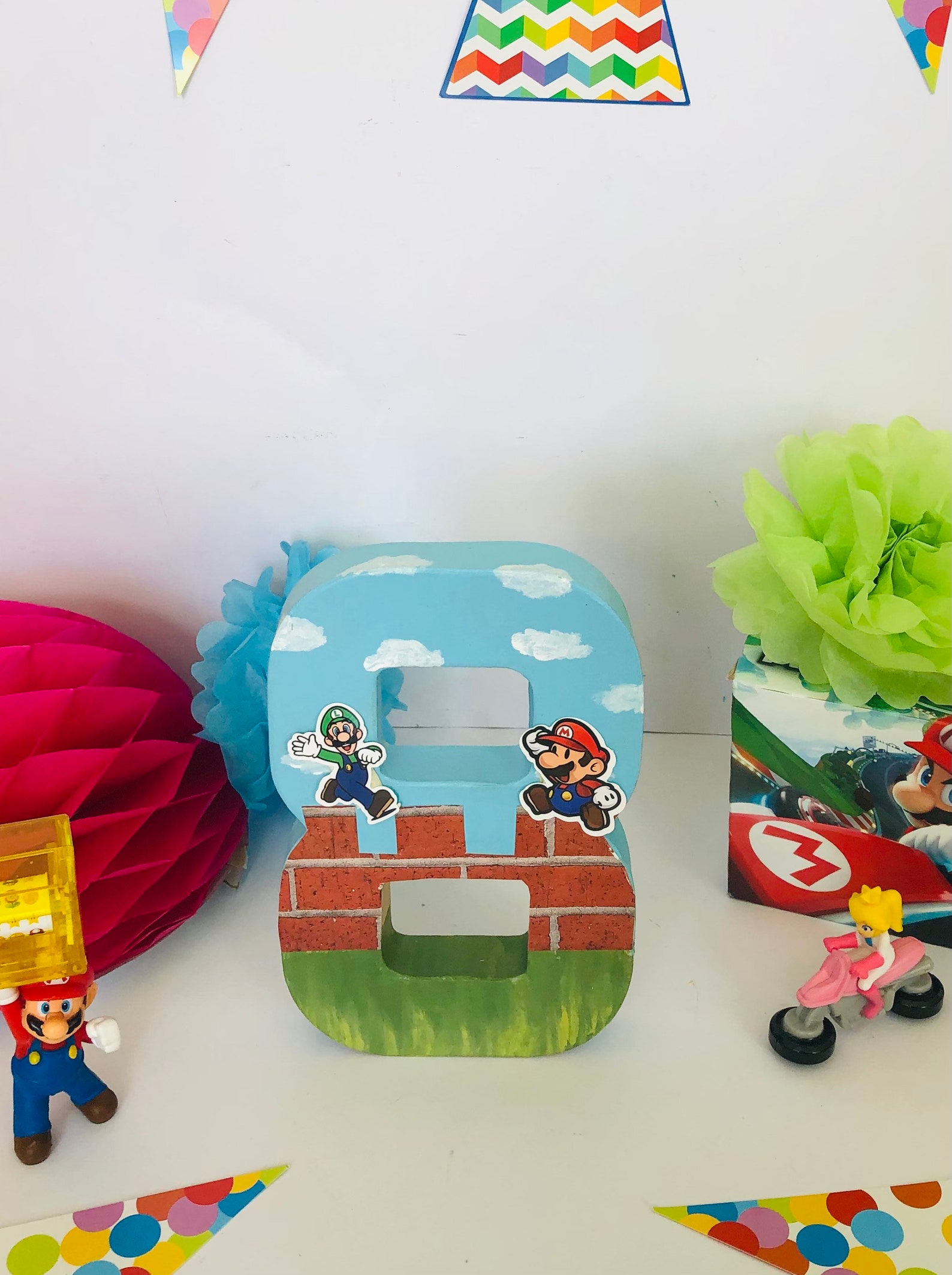 Super Mario Theme Numbers or Letters Mario Brothers Birthday | Etsy