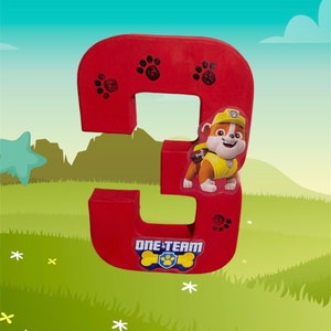 Paw Patrol Decorated Numbers Birthdays Numbers Centerpiece Photo Prop ...