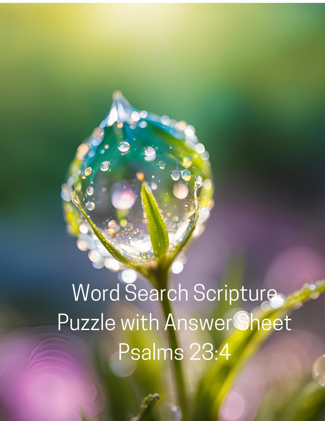 Word Search Scripture Puzzle for Stress and Anxiety Psalms 23:4 Instant ...