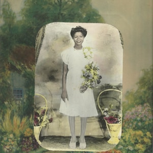 Sarah Calhoun Young Black Woman in the 40's in Staged Studio Floral ...