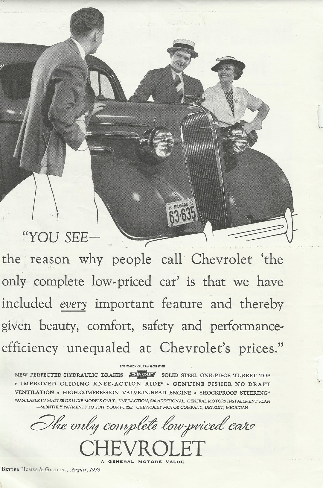 1936 Chevy Print Ad Better Homes and Garden Digital Download Instant ...