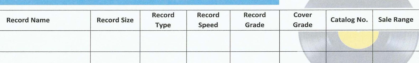 Got Records? Record Inventory Worksheet for Vinyl/78 Records Digital ...