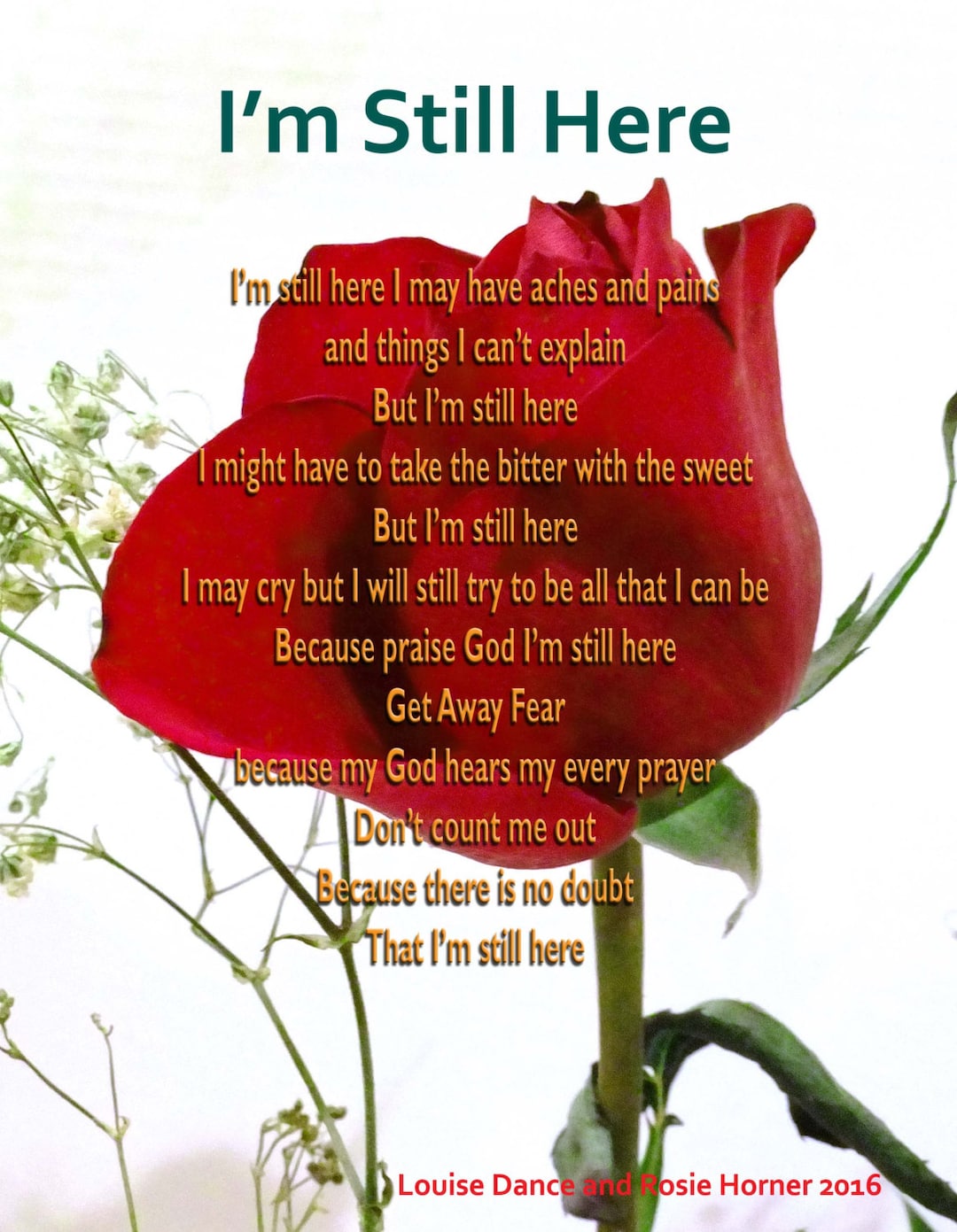 Encouragement Poem Praise by Louse Dance and Rosie Horner Mini Poster ...