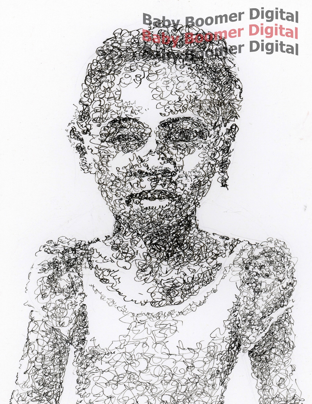 Lena" Pen and Ink Scribble Drawing by Ray Horner Jr. Inktober2023 Wall ...