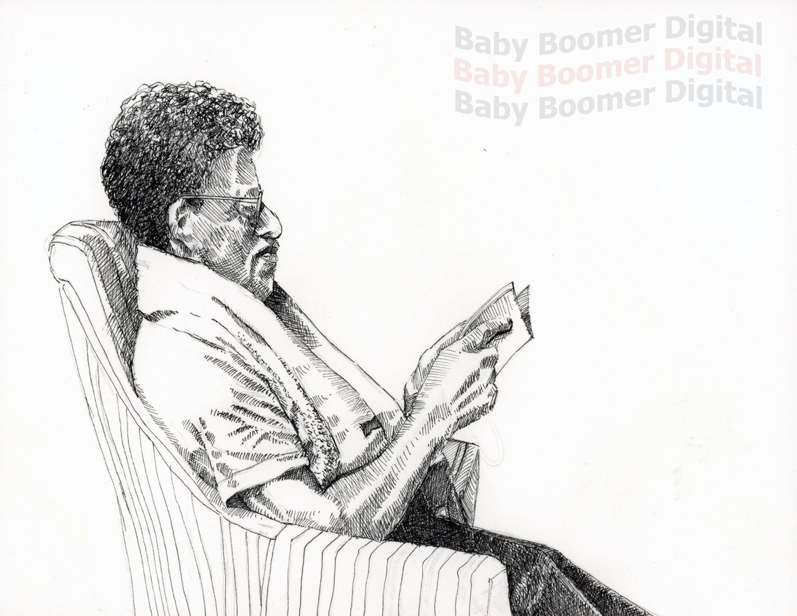 Pen and Ink Portrait Drawing of My Dad by Ray Horner Jr. (digital ...