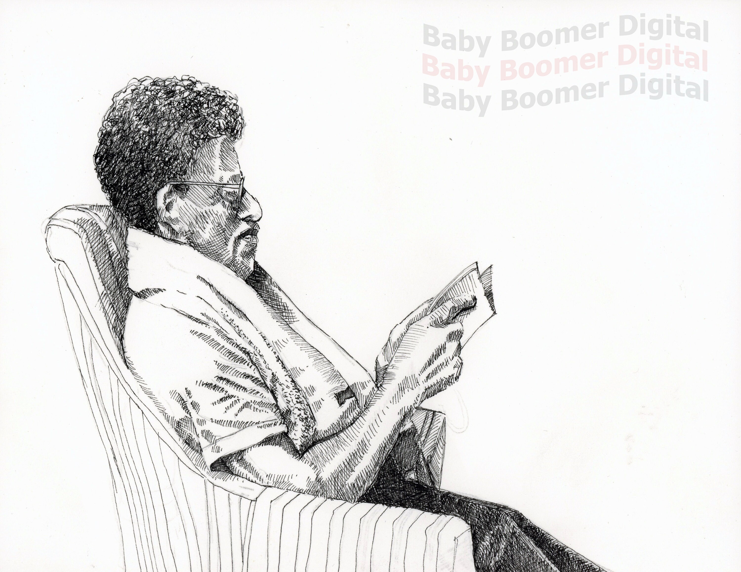 Pen and Ink Portrait Drawing of My Dad by Ray Horner Jr. (digital ...