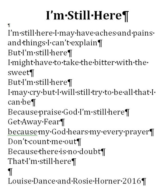 Im Still Here Poem