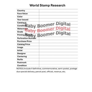 World Stamp Research Form and Full Bleed Cover 19 Prompts to Help ...