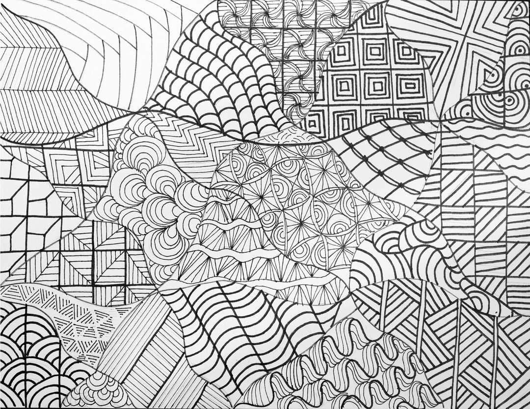 Adult Coloring Page Matrix Mosaic Patterns Instant Digital Download ...