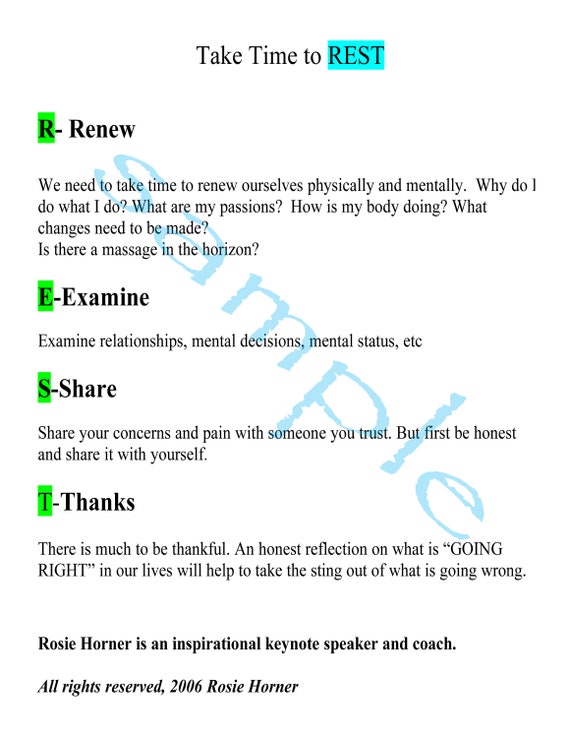 Rest Mini Print Reminder for Anyone Who You Think Needs | Etsy