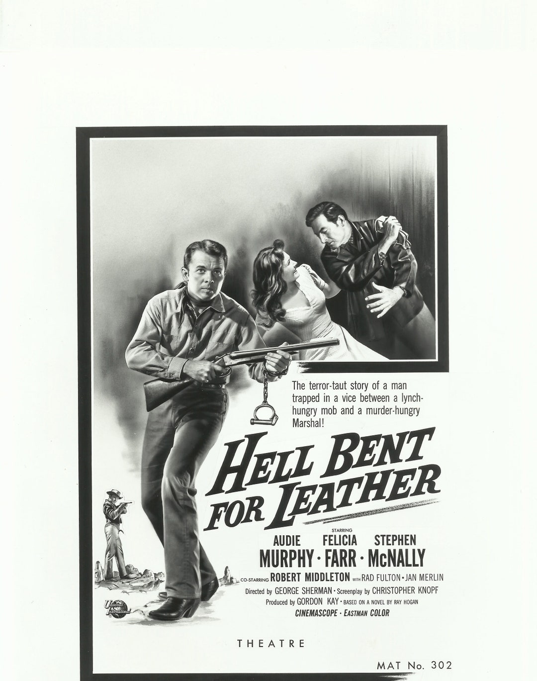 Hell Bent for Leather Mini Movie Poster Photo Audie Murphy Robert ...