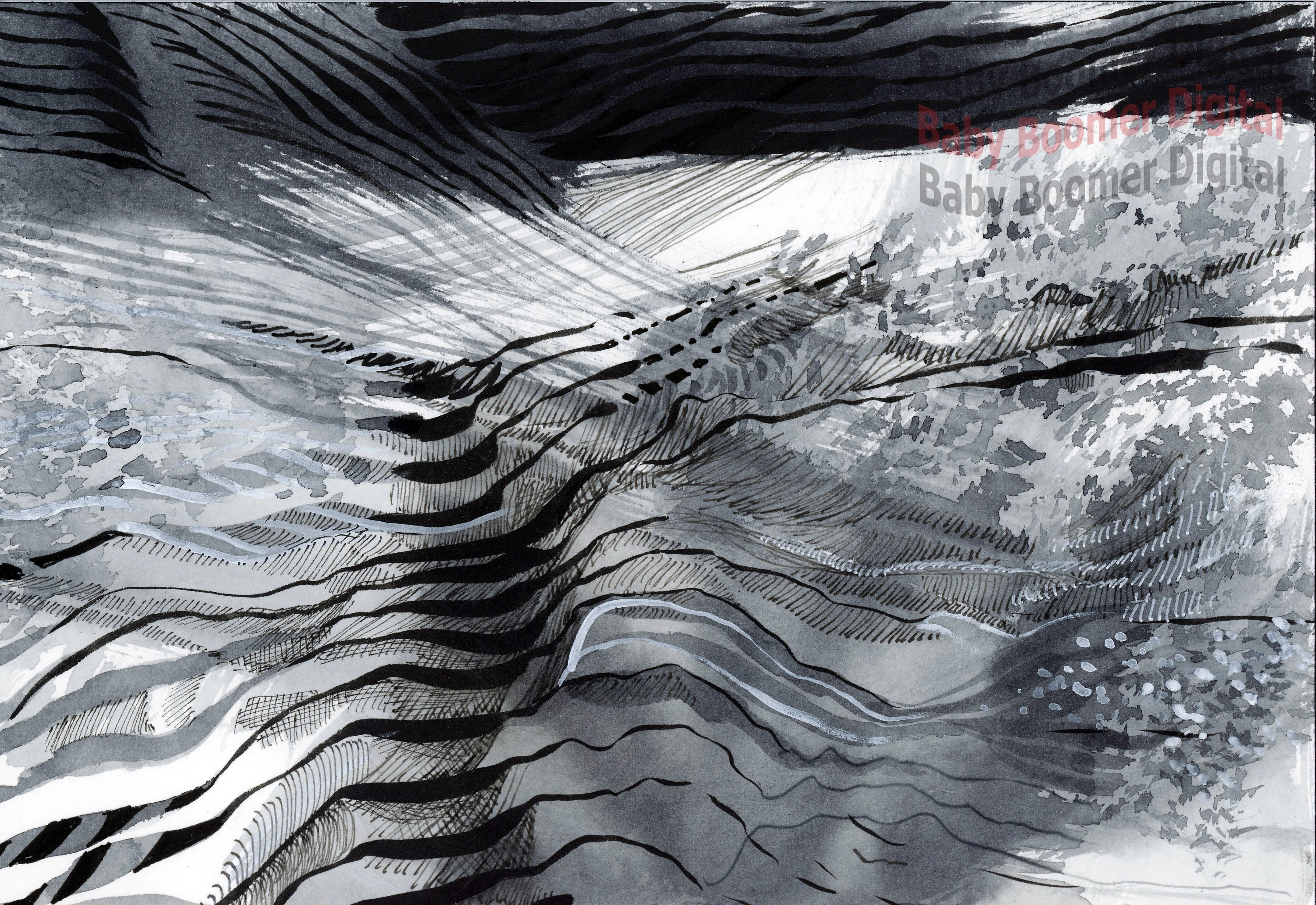 Metaverse Desert Pen and Ink Drawing by Ray Horner Jr for Inktober2023 ...