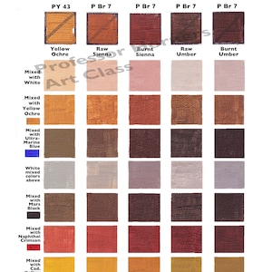 Earth Tone Color Chart by Ray Horner Jr. (digital Download) - Etsy