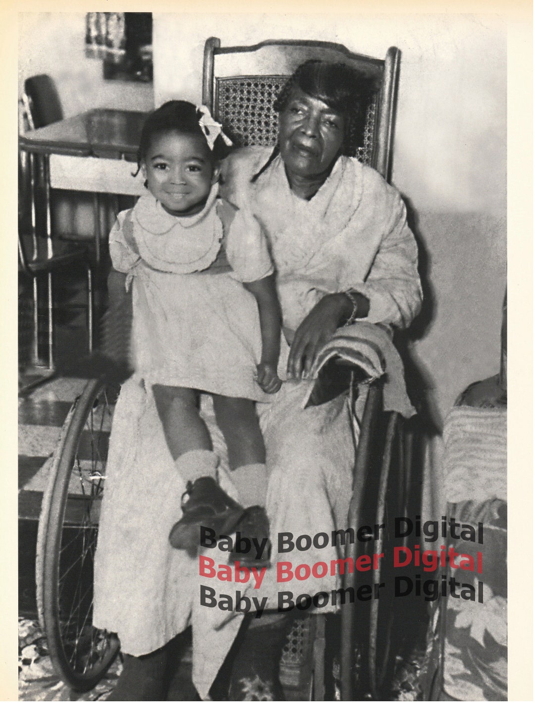 Me and My Grandma Ella Calhoun Vintage Black and White Photo Digital ...