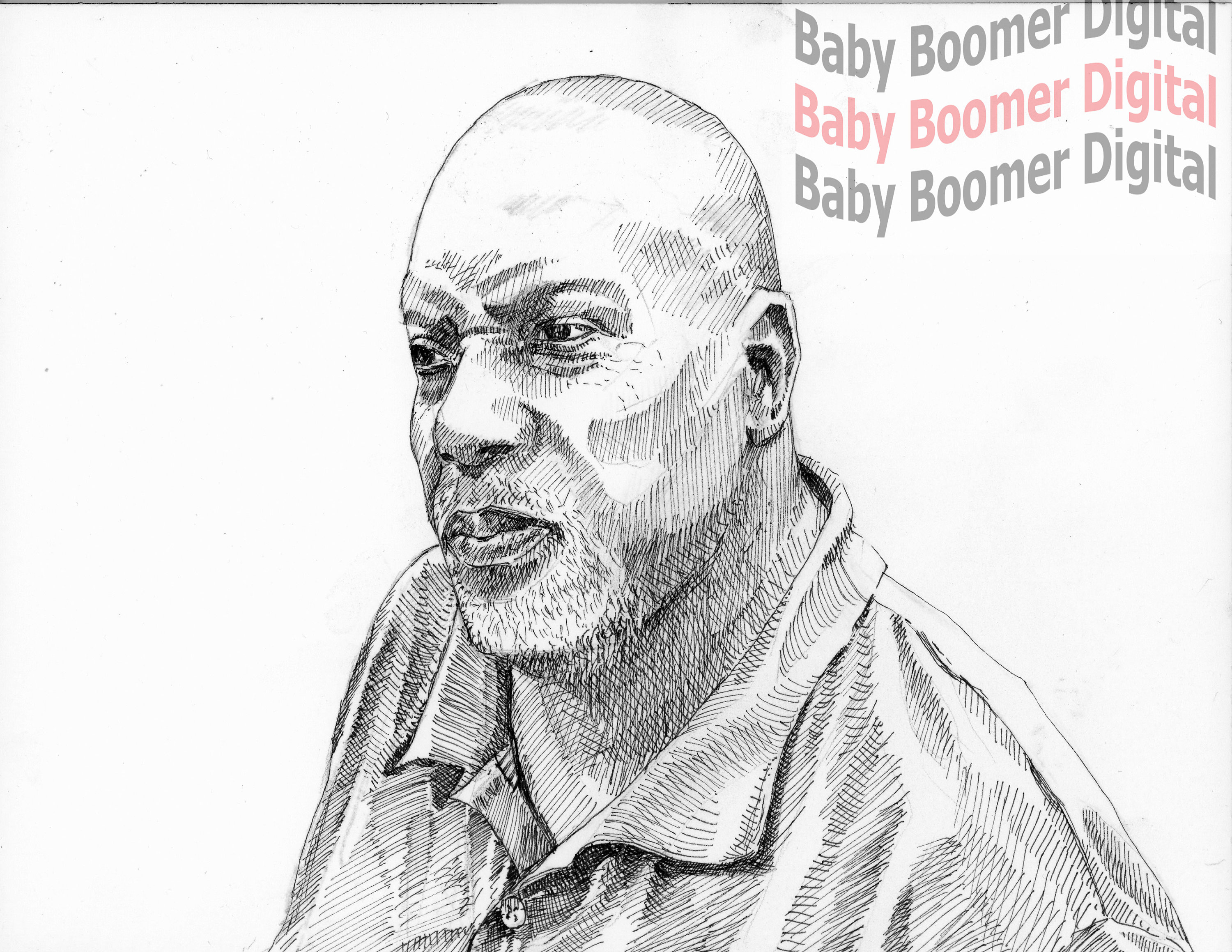 Pen and Ink Drawing of Neighbor and Friend Odel by Ray Horner Jr ...