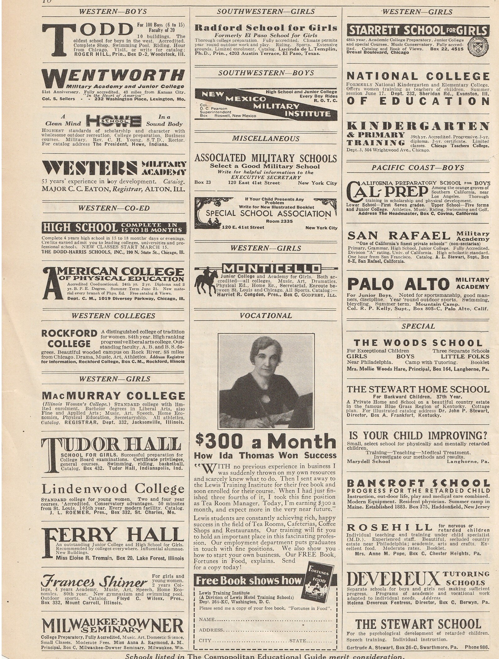 Cosmopolitan Educational Guide Magazine Ad Insert 1932 Cosmos Vintage ...