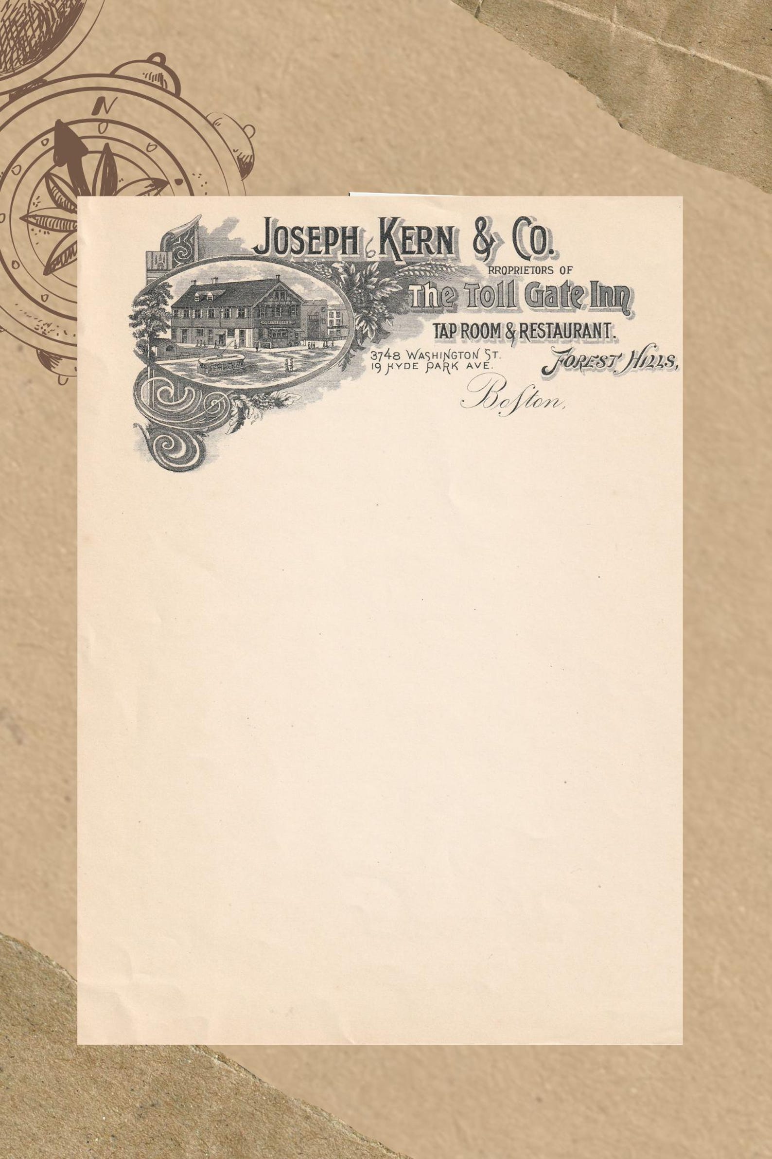 Joseph Kern & Col 1910 Letterhead With Street Car Ephemera Junk Journal ...