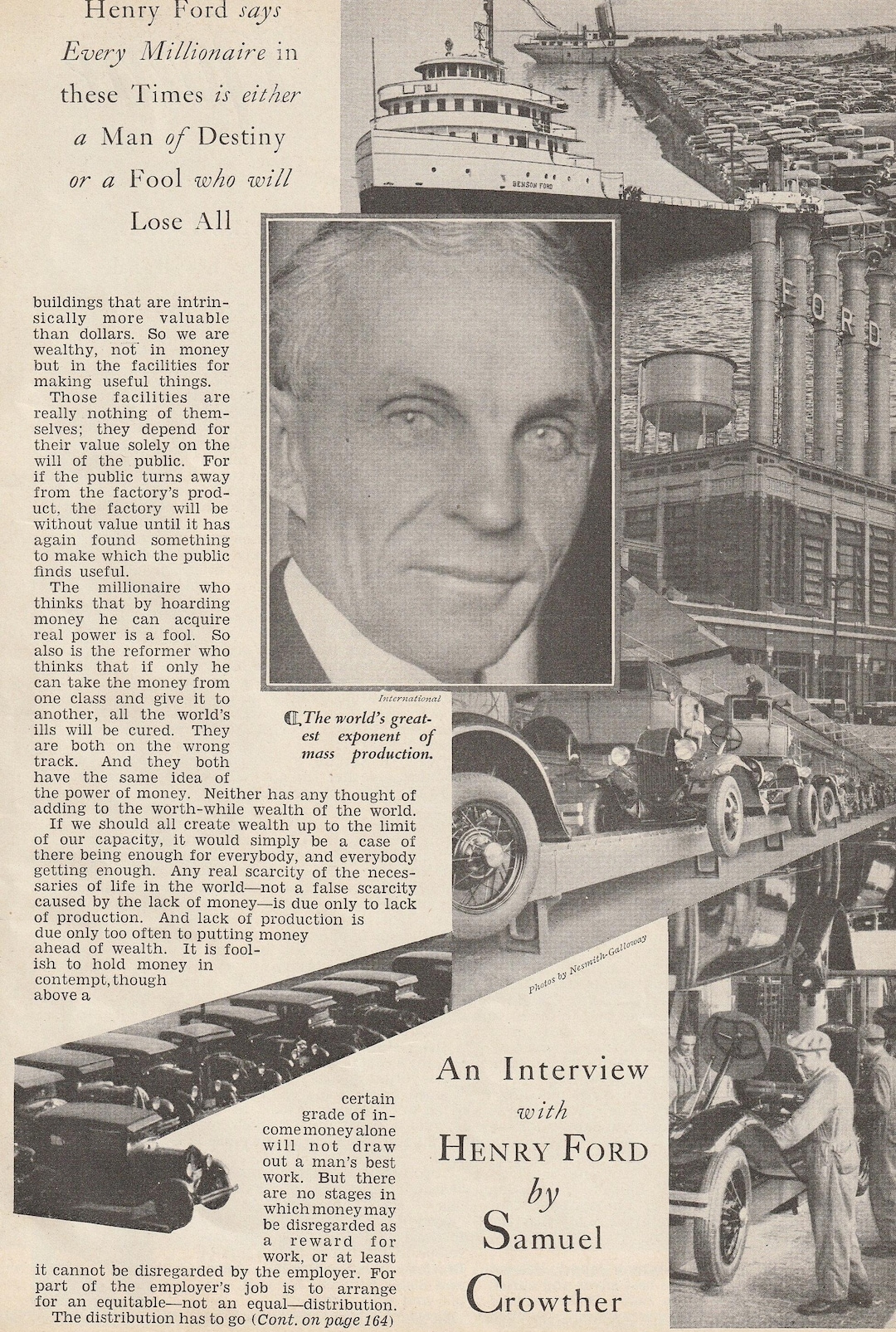 Partial Interview With Henry Ford With Picture From Hearst Magazine ...