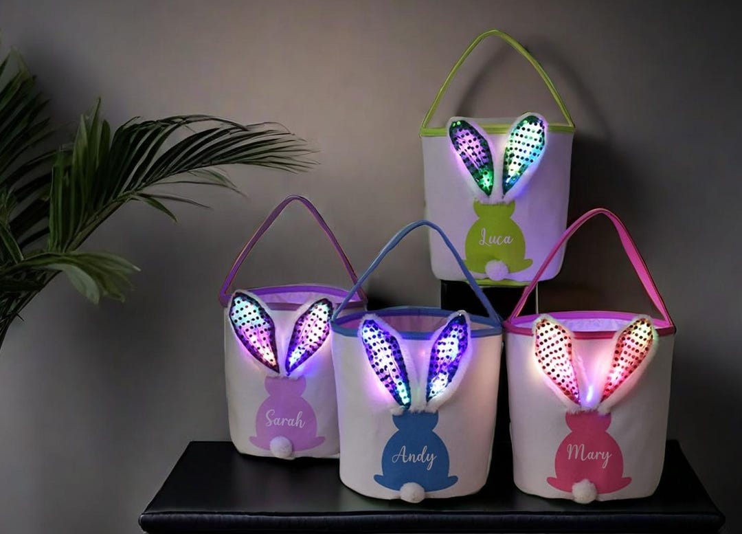 Personalized Easter Baskets, Easter Egg Hunt Bags, Easter Baskets ...