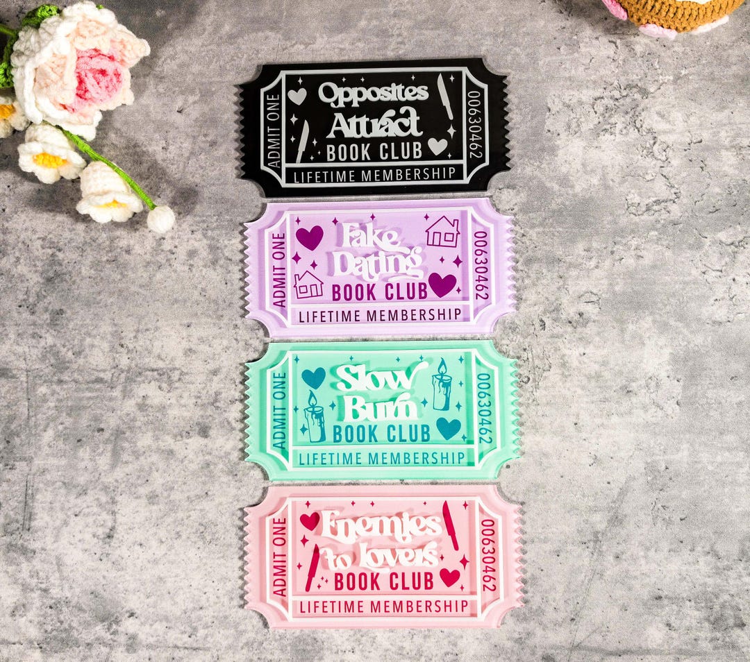 Bookclub Ticket | Bookish Ticket | Bookshelf Decor | Bookish Decor ...