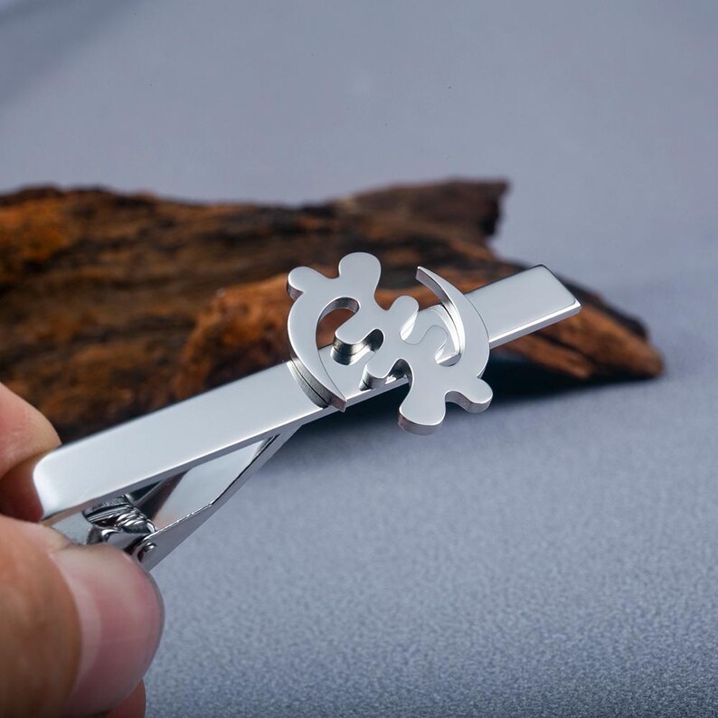 Gye Nyame Adinkra Symbol Tie Clip: African Stainless Steel Tie Bar ...