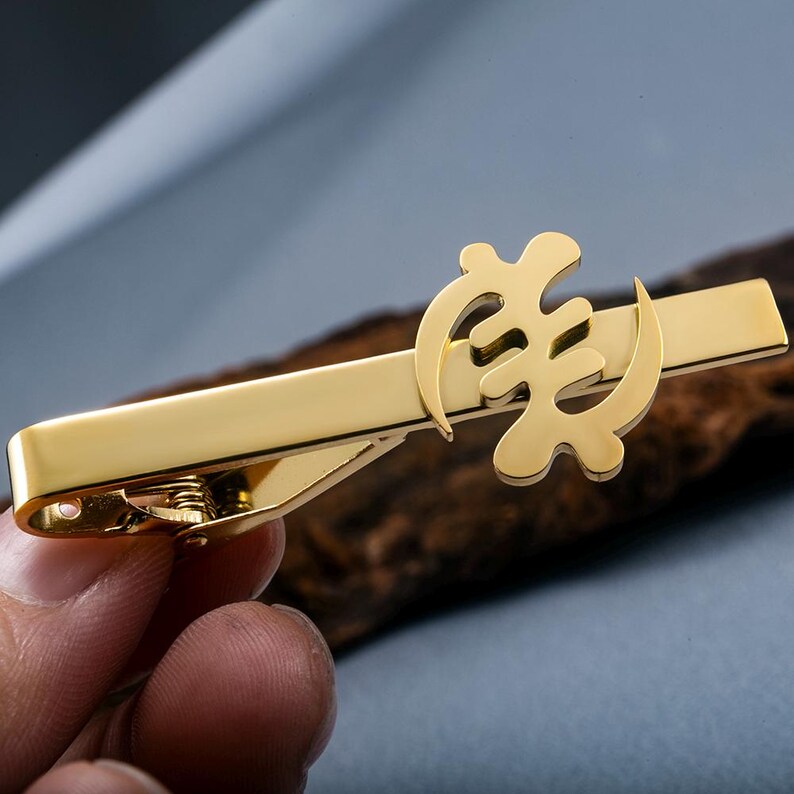 Gye Nyame Adinkra Symbol Tie Clip: African Stainless Steel Tie Bar ...