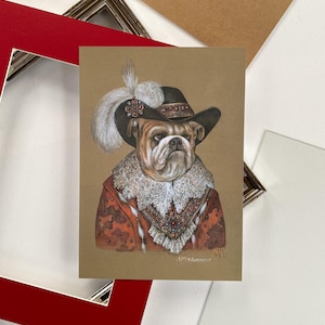 Bulldog Art Print / Prince Bulldog Painting / Royal Dog Portraits ...