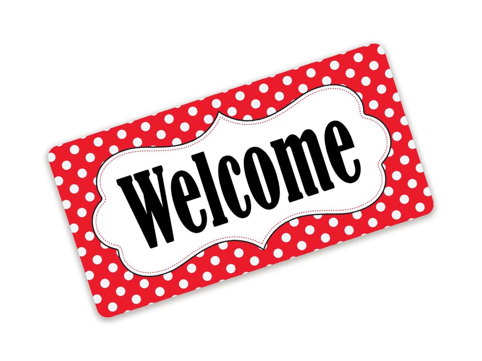 Red and White Polka Dot Welcome Metal Wreath Sign - Etsy