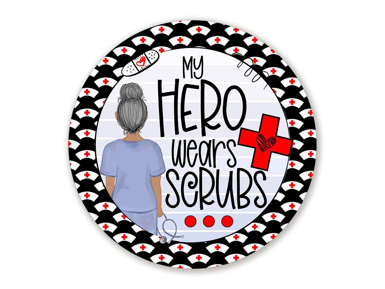My Hero Wears Scrubs Wreath Sign Sign for Nurse Wreath | Etsy