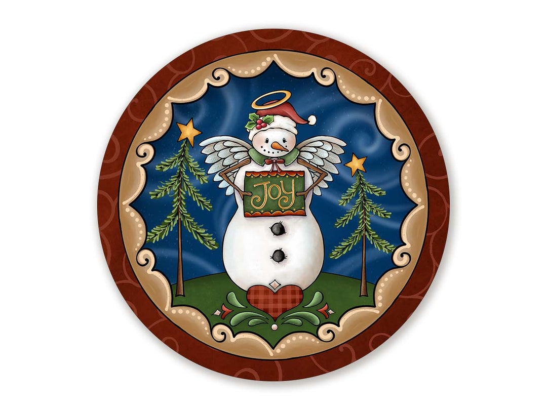 Country Angel Snowman Joy Sign Christmas and Winter Wreaths - Etsy