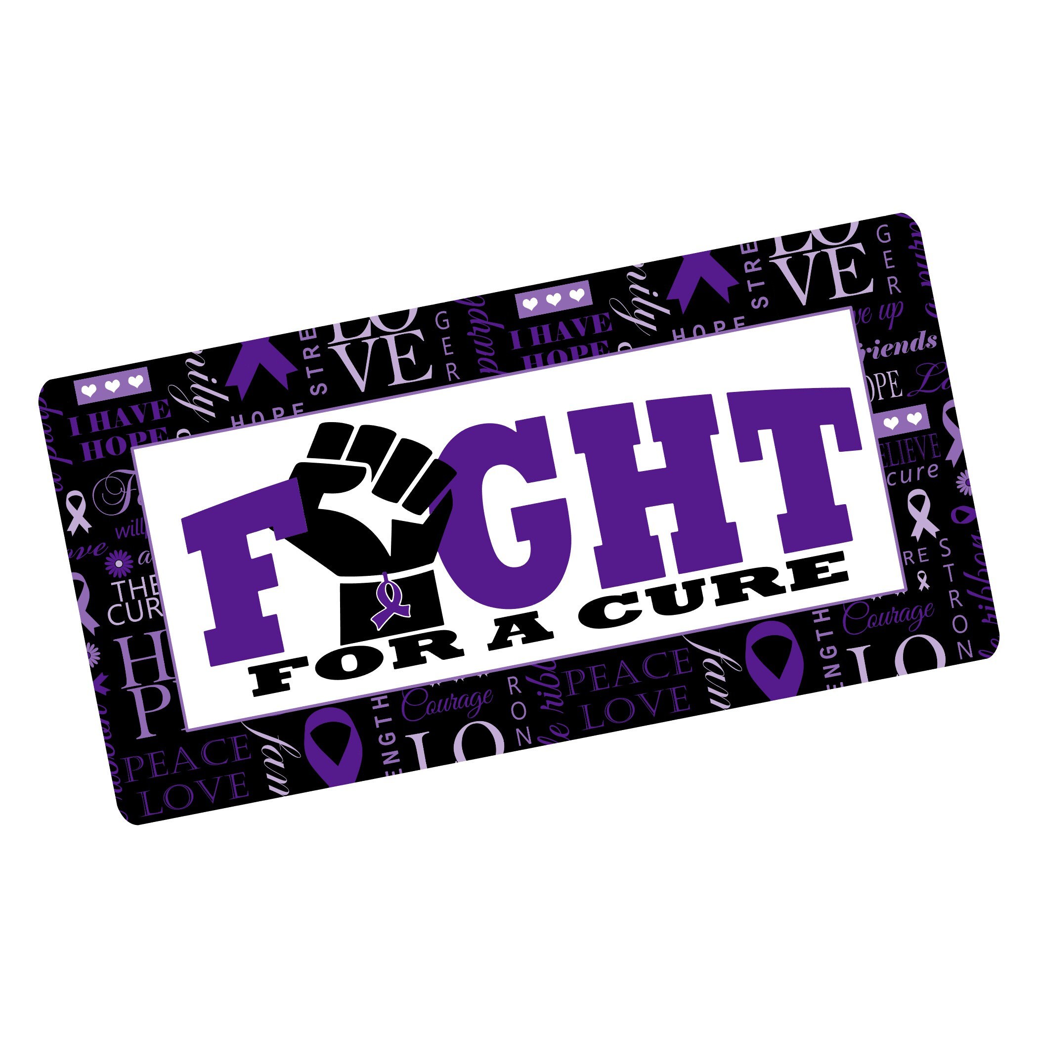 Fight for A Cure Sign Purple Awareness Ribbon Wreath Sign - Etsy