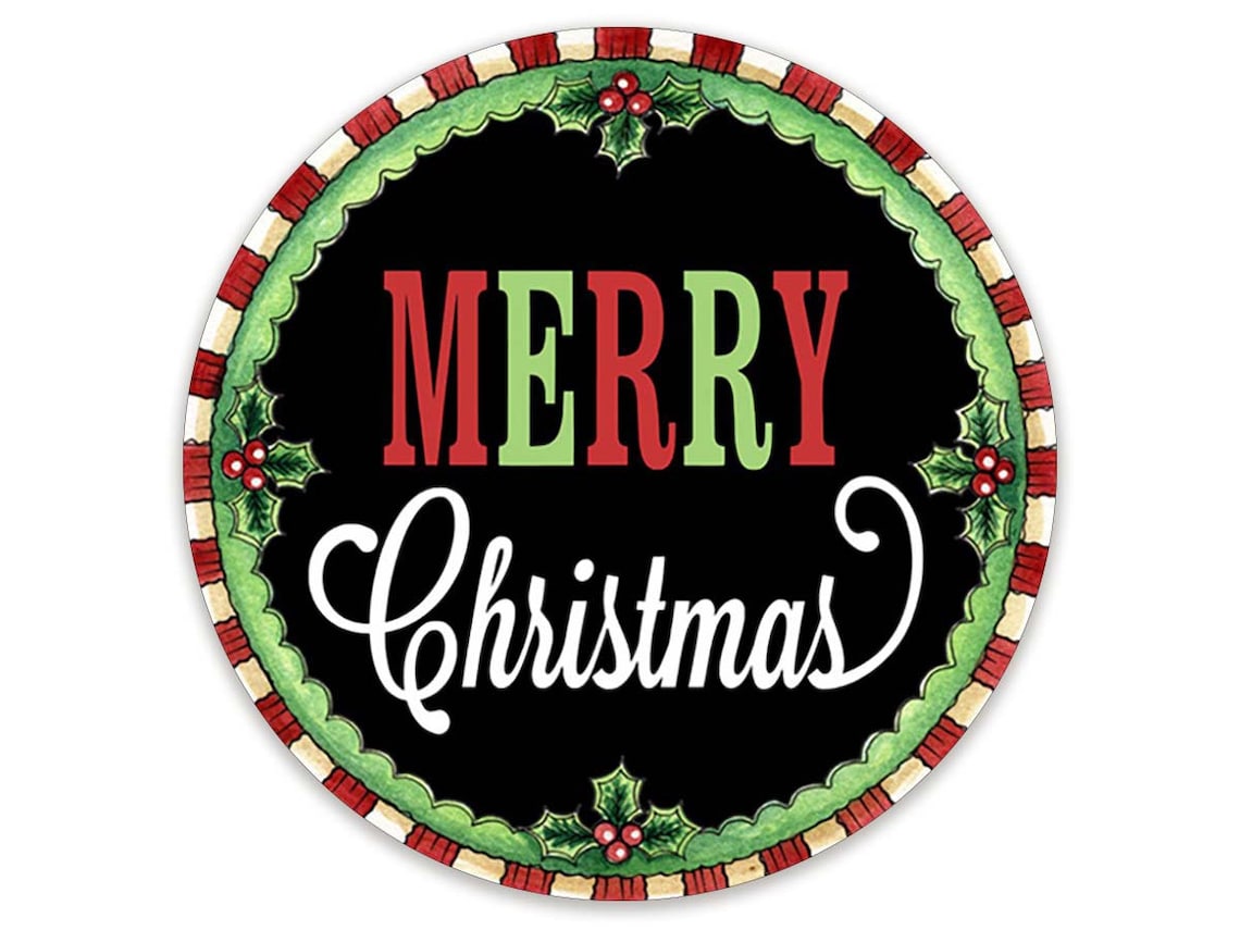 Merry Christmas Sign Circle Christmas Wreath Sign Choose | Etsy