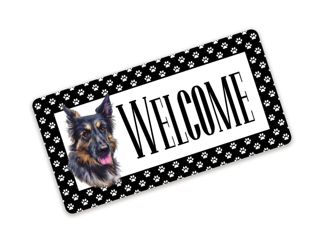 Noir et blanc Empreinte de patte Berger allemand Signe de - Etsy France