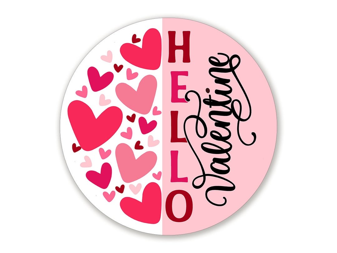 Hello Valentine Pink Hearts Valentines Day Metal Wreath Sign - Etsy