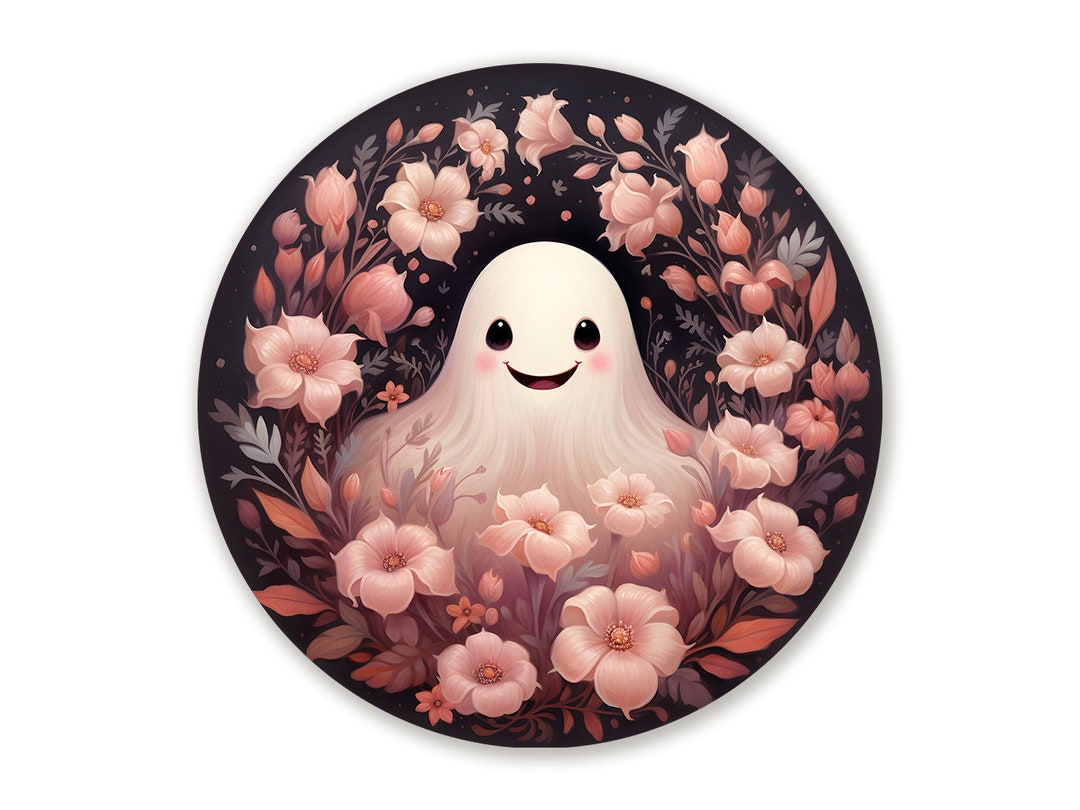 Ghost Metal Wreath Sign Pink Floral Halloween Wreath - Etsy