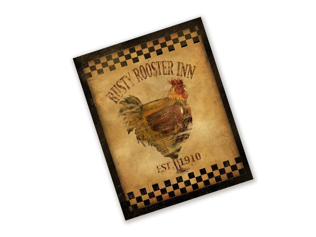 Rusty Rooster Inn Sign Metal Wreath Sign - Etsy