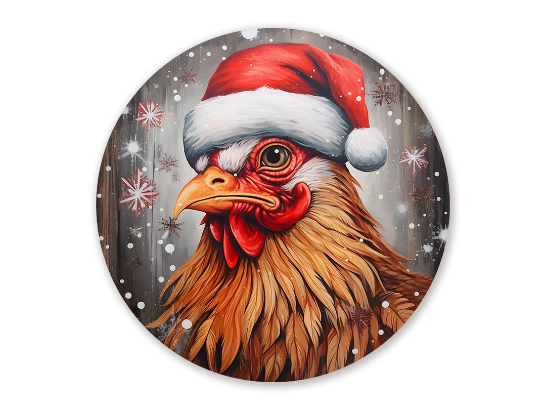 Christmas Chicken Wreath Sign Christmas Farmhouse Wreath - Etsy