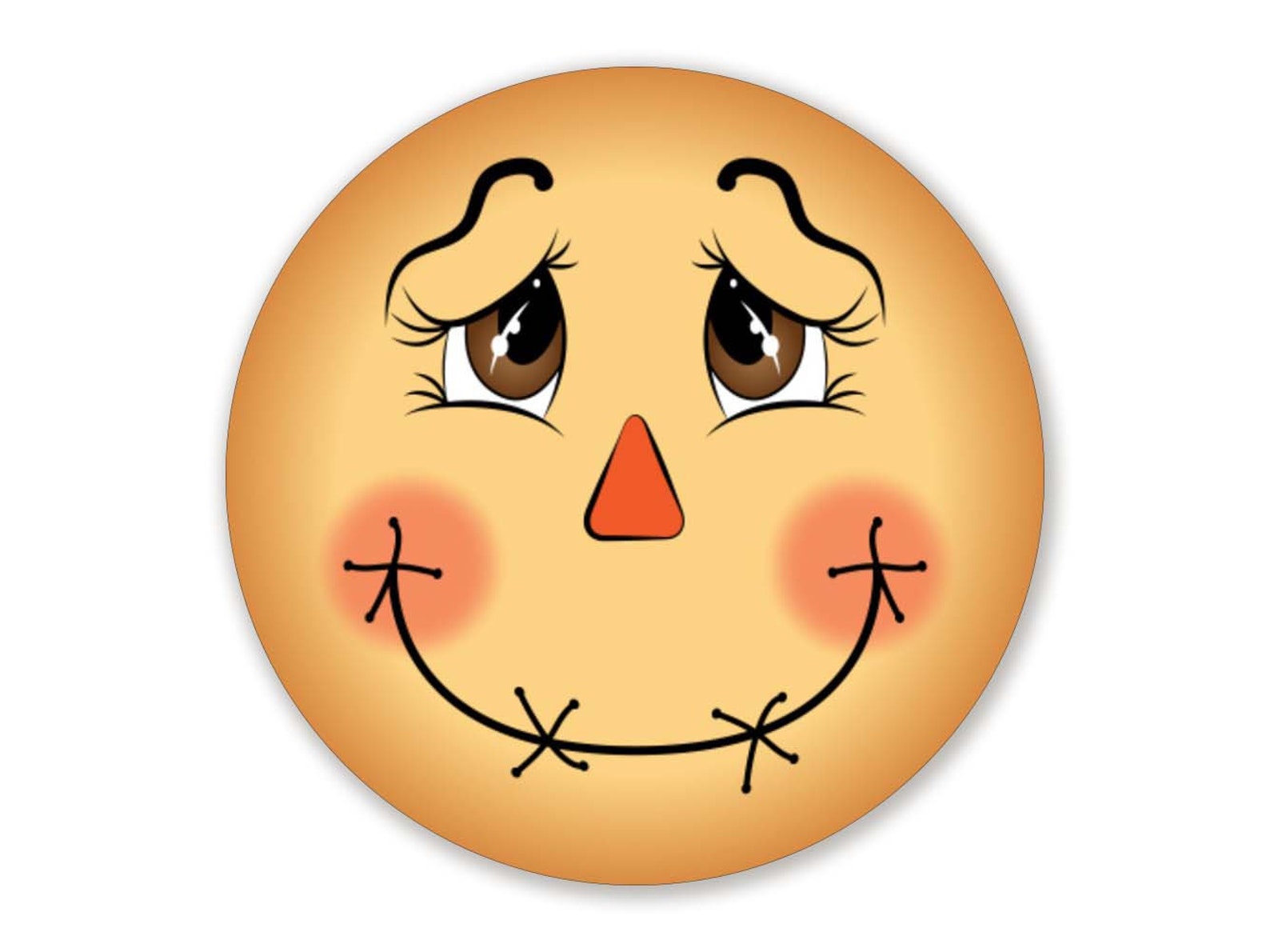 Brown Eyed Scarecrow Face Round Metal Wreath Sign for Fall | Etsy