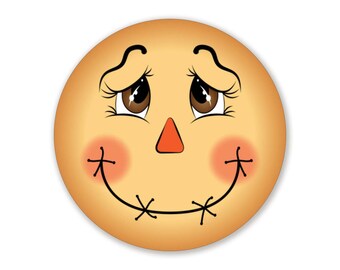 8 Round Scarecrow Face Wreath Sign Scarecrow Face - Etsy