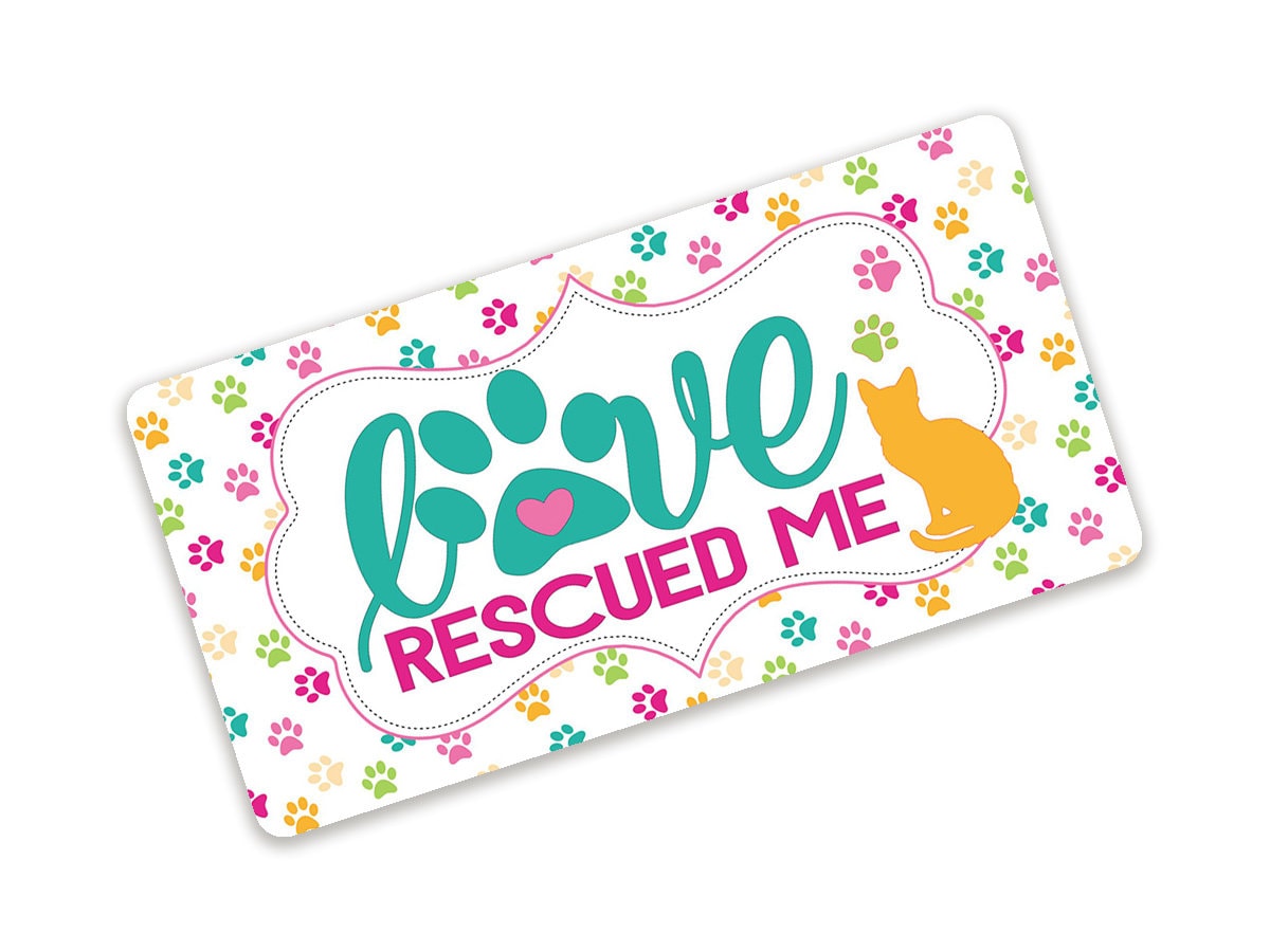 Cat Love Rescued Me Sign Metal Cat Signs Gift for Cat | Etsy