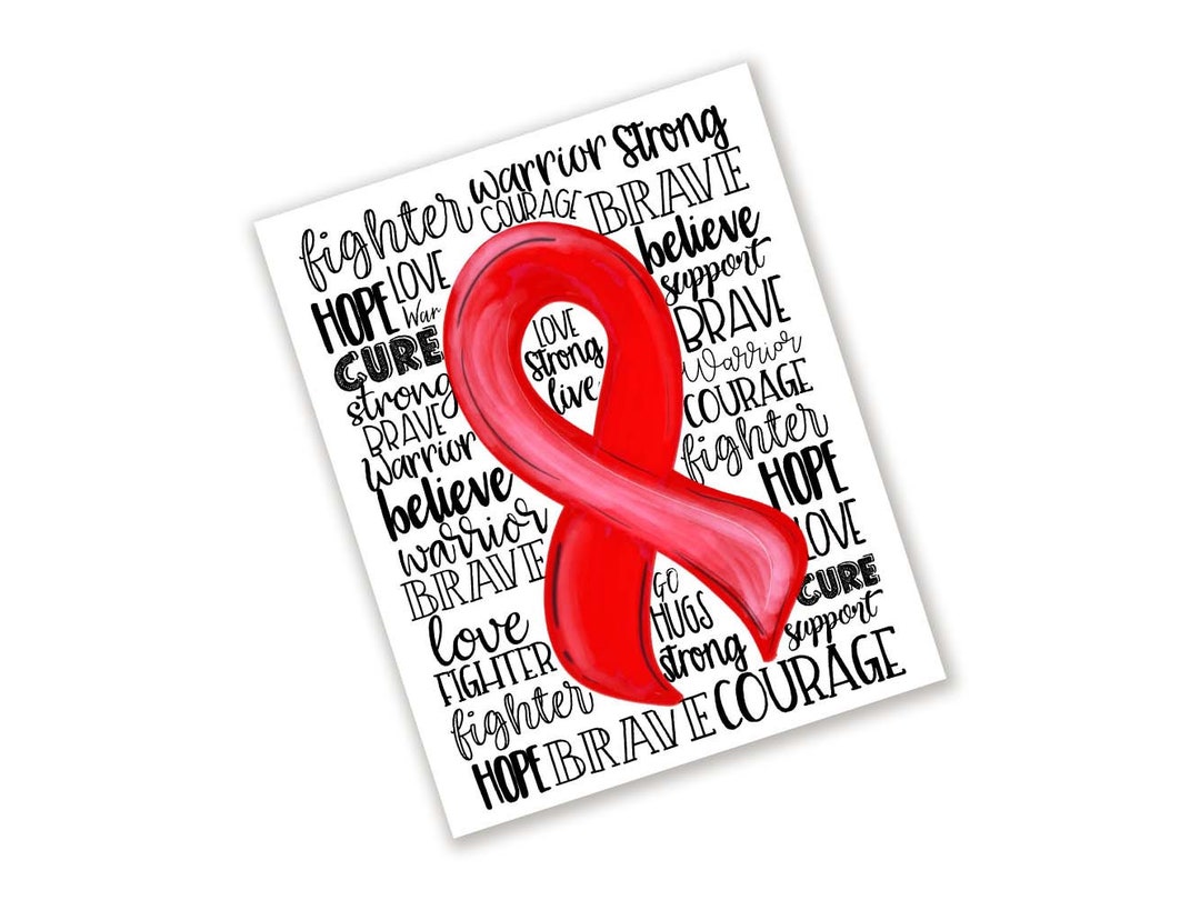 Red Ribbon Wreath Sign Red Awareness Ribbon Wreath Sign - Etsy