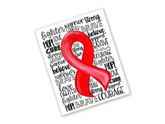 Red Ribbon Wreath Sign Red Awareness Ribbon Wreath Sign - Etsy