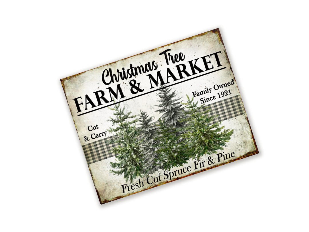 Christmas Tree Farm and Market Metal Sign for Christmas - Etsy