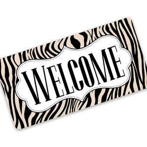 Zebra Print Welcome Wreath Sign - Etsy