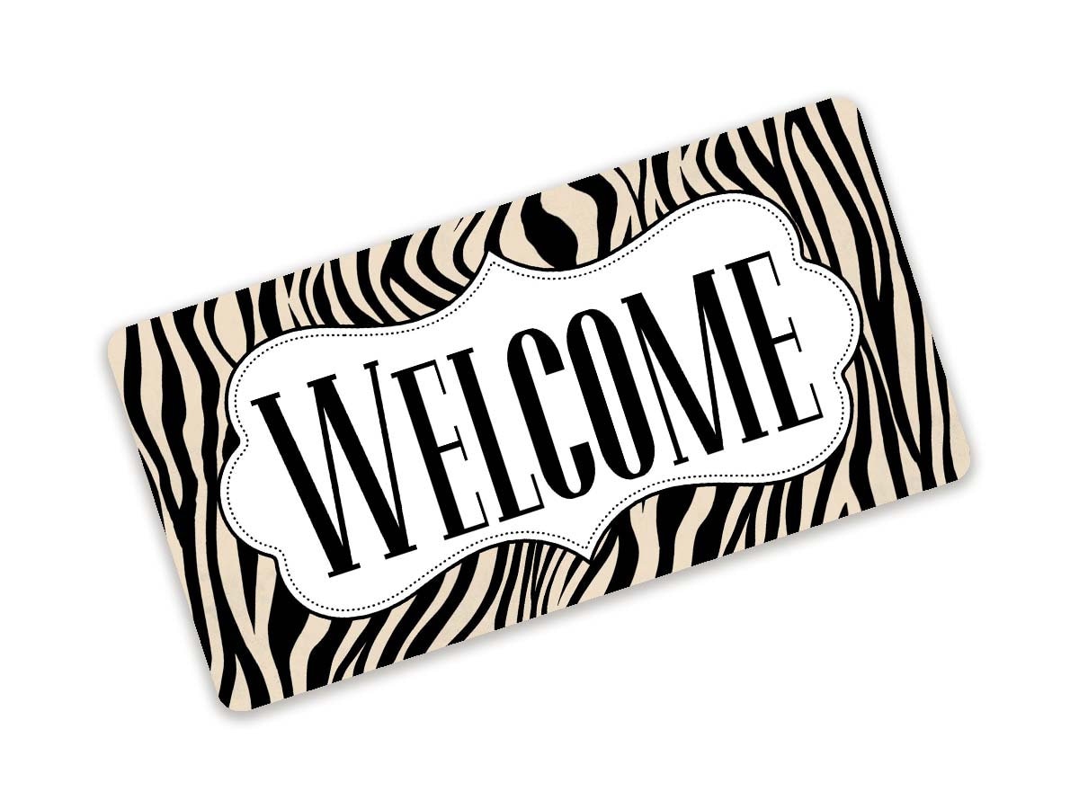 Zebra Print Welcome Wreath Sign | Etsy